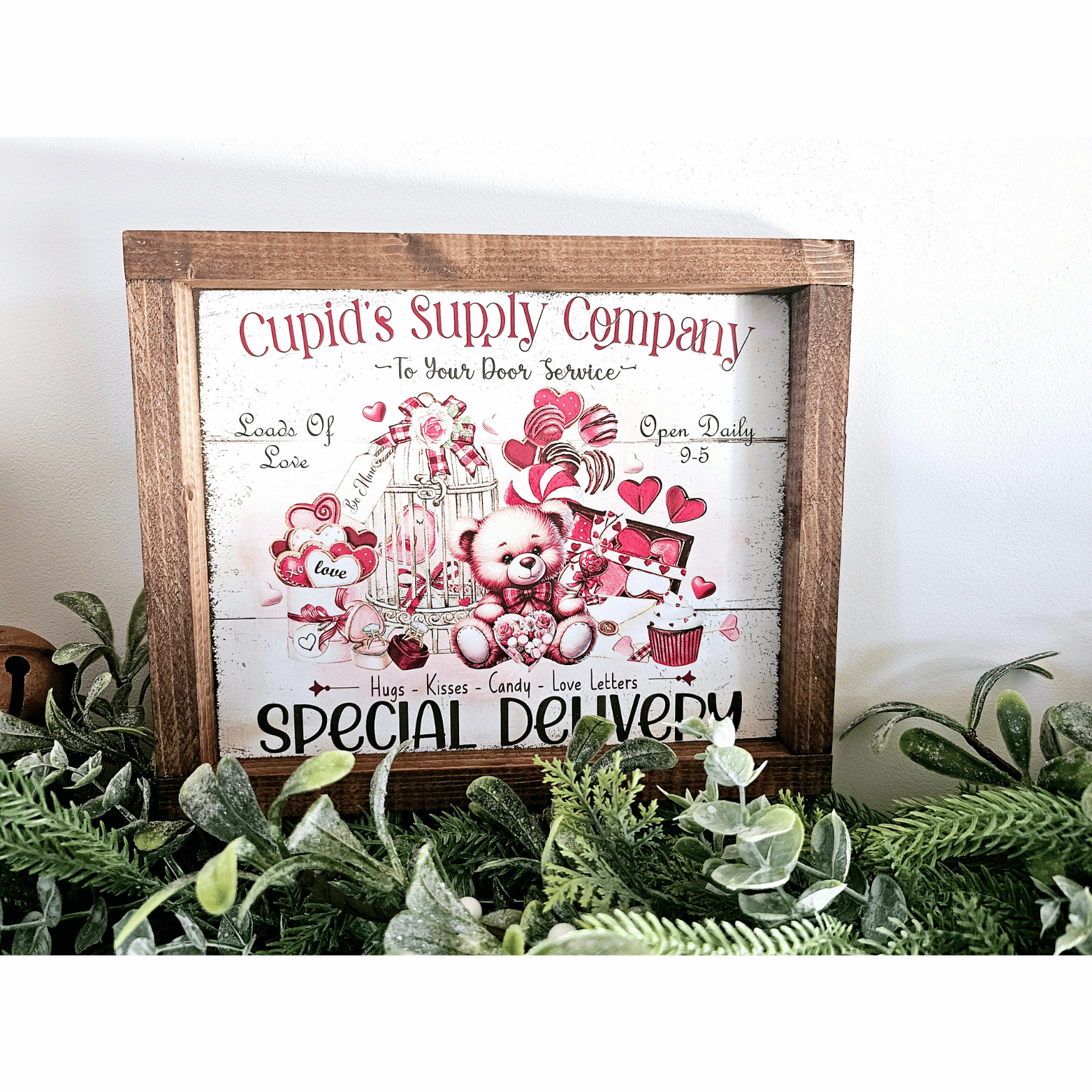 Cadre Sign Farmhouse Saint-Valentin - Cupid's Supply Company