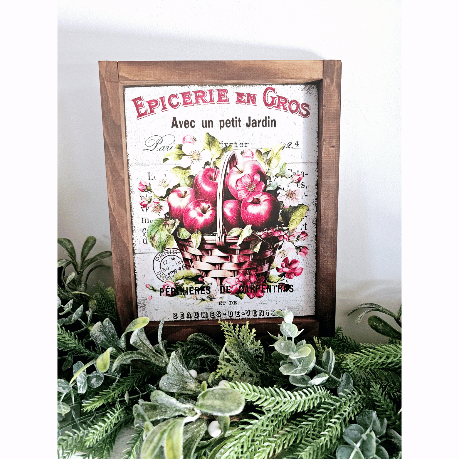 Cadre Sign Farmhouse Épicerie en Gros - Déco Vintage Rustique