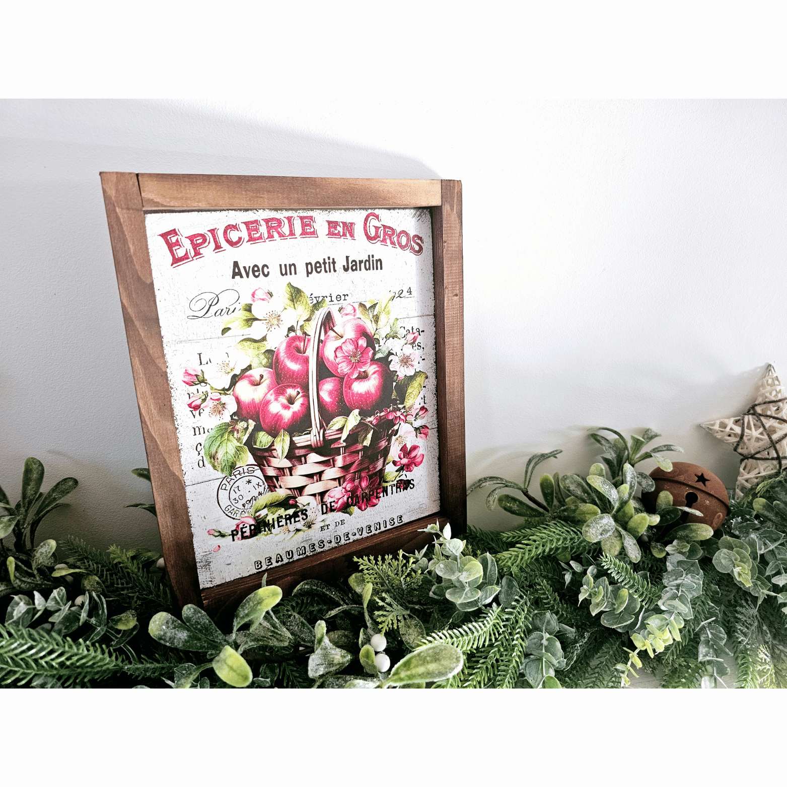 Cadre Sign Farmhouse Épicerie en Gros - Déco Vintage Rustique