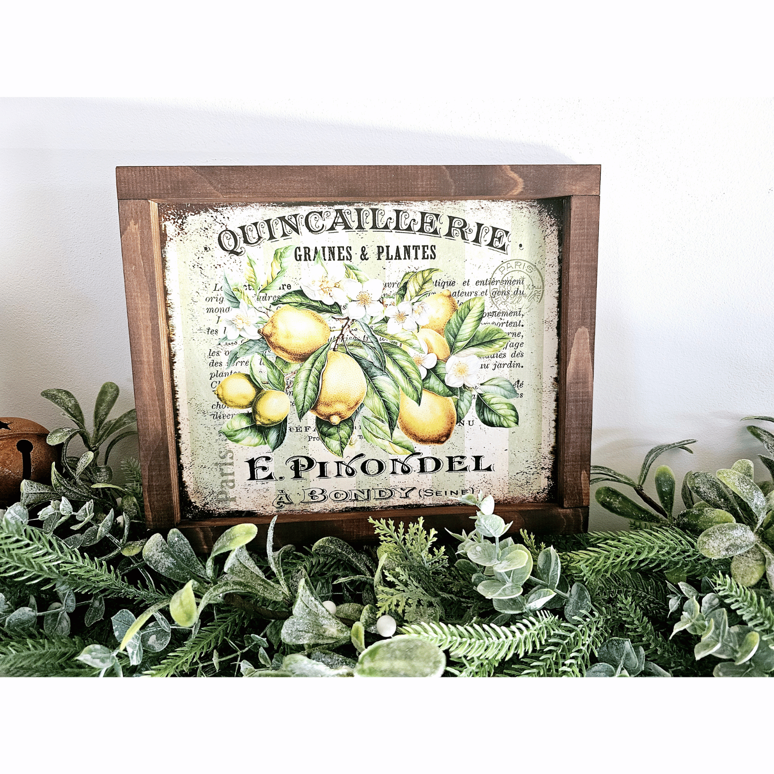 Cadre Sign Farmhouse Quincaillerie Graines & Plantes – Vintage