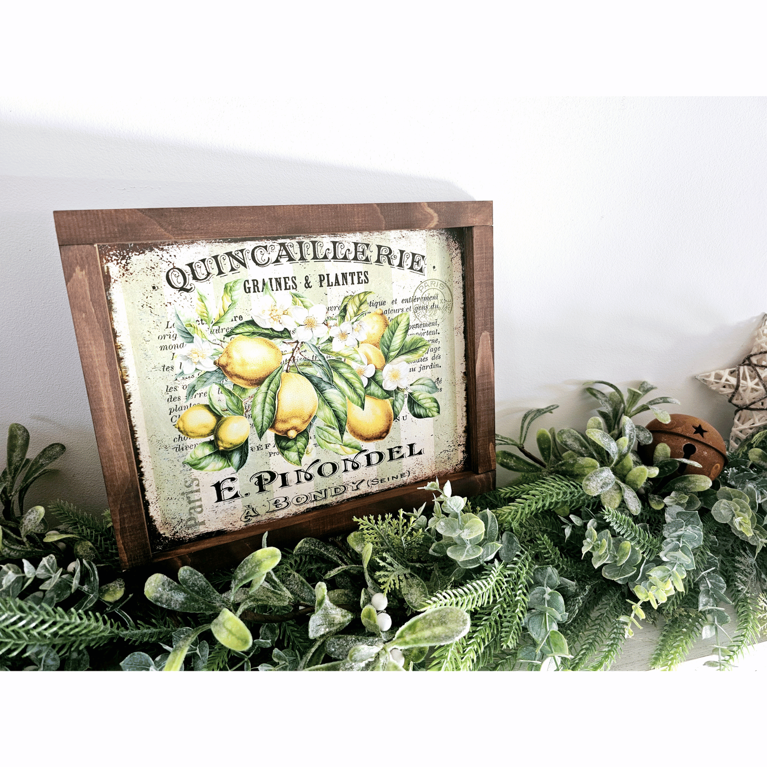 Cadre Sign Farmhouse Quincaillerie Graines & Plantes – Vintage