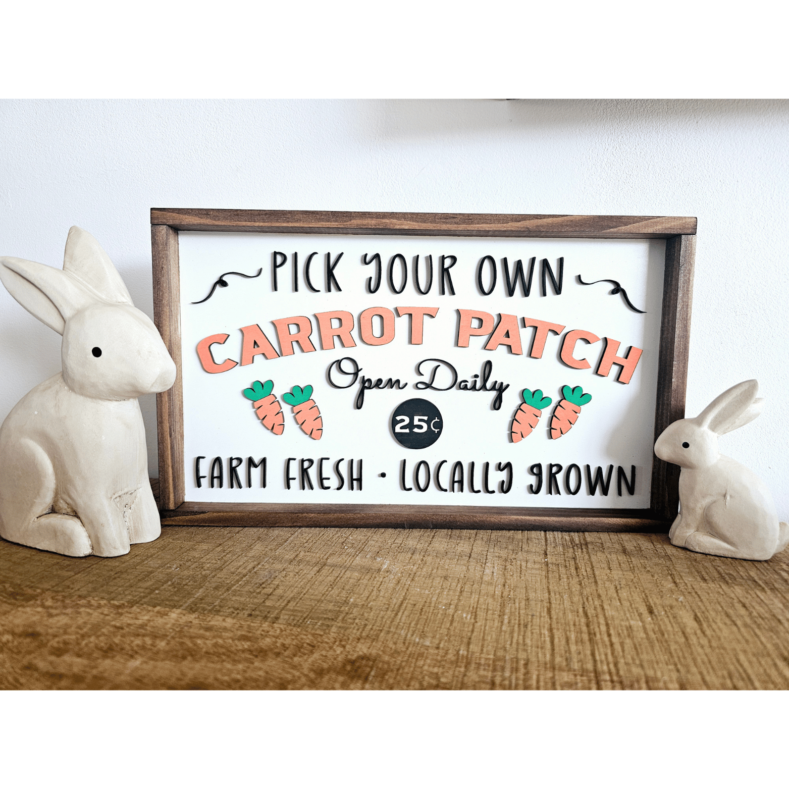Cadre Sign Farmhouse Carrot Patch - Déco Campagne Printanière