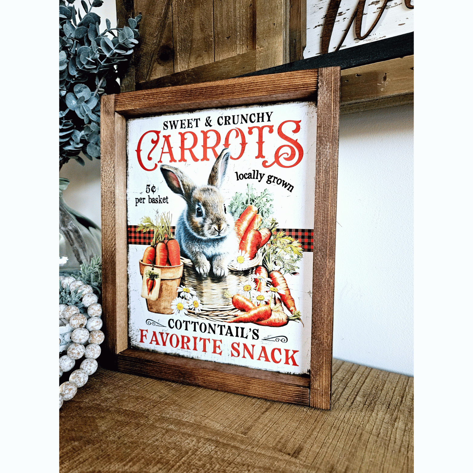 Cadre Sign Farmhouse Sweet & Crunchy Carrots – Rustique