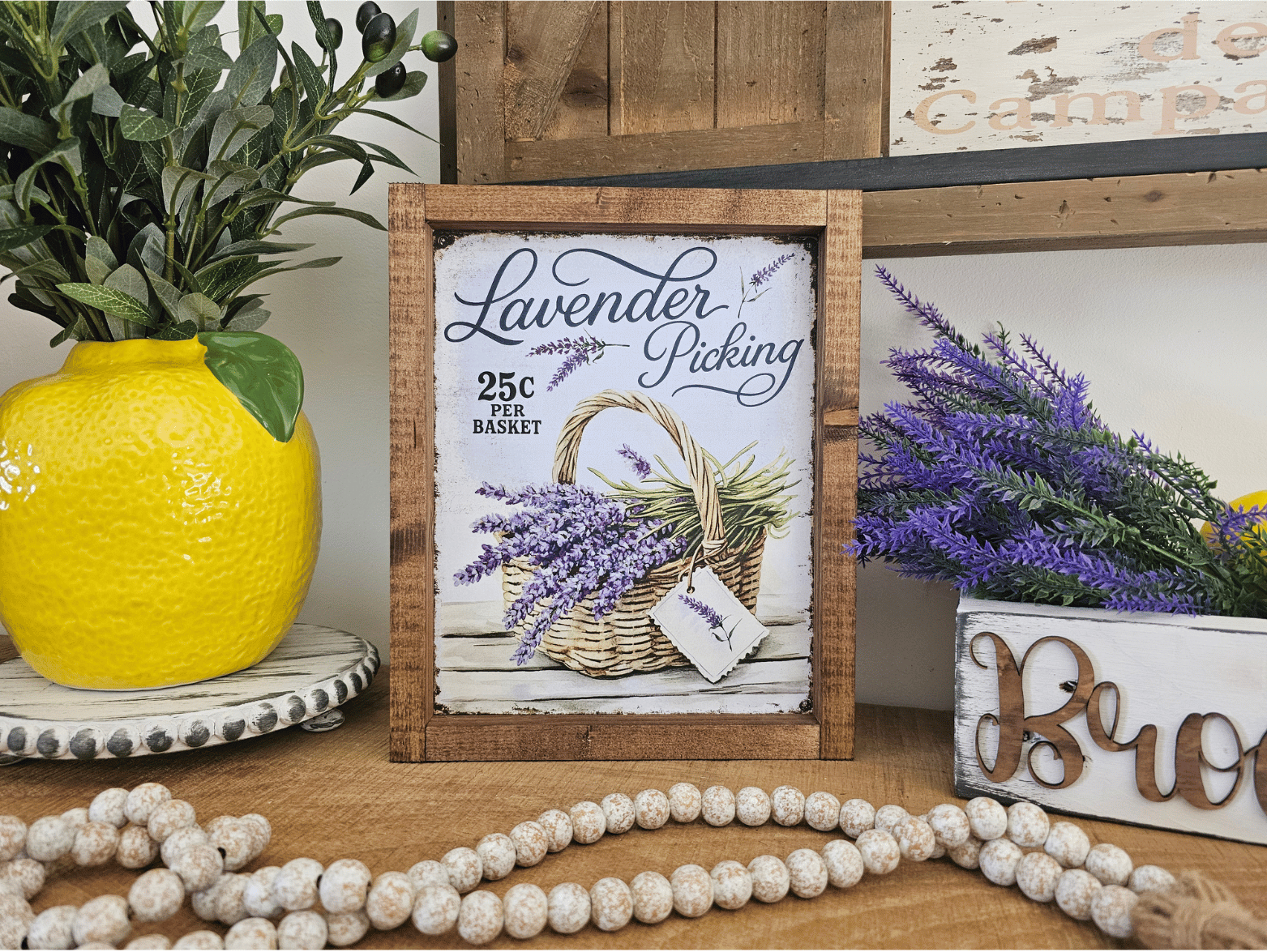 Cadre sign Lavender Picking - Esprit Farmhouse chic